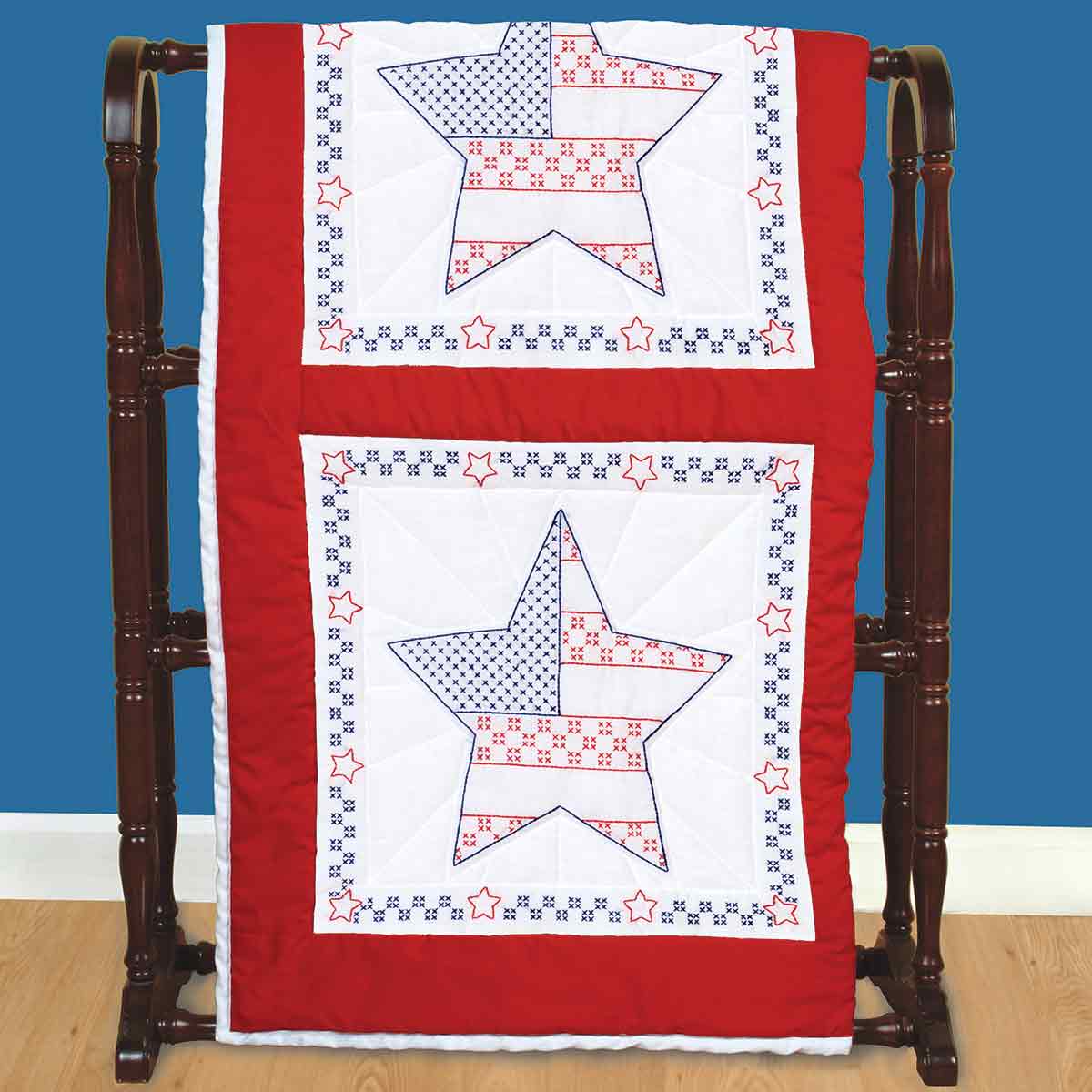 USA Star 18" Quilt Blocks - Jack Dempsey Needle Art