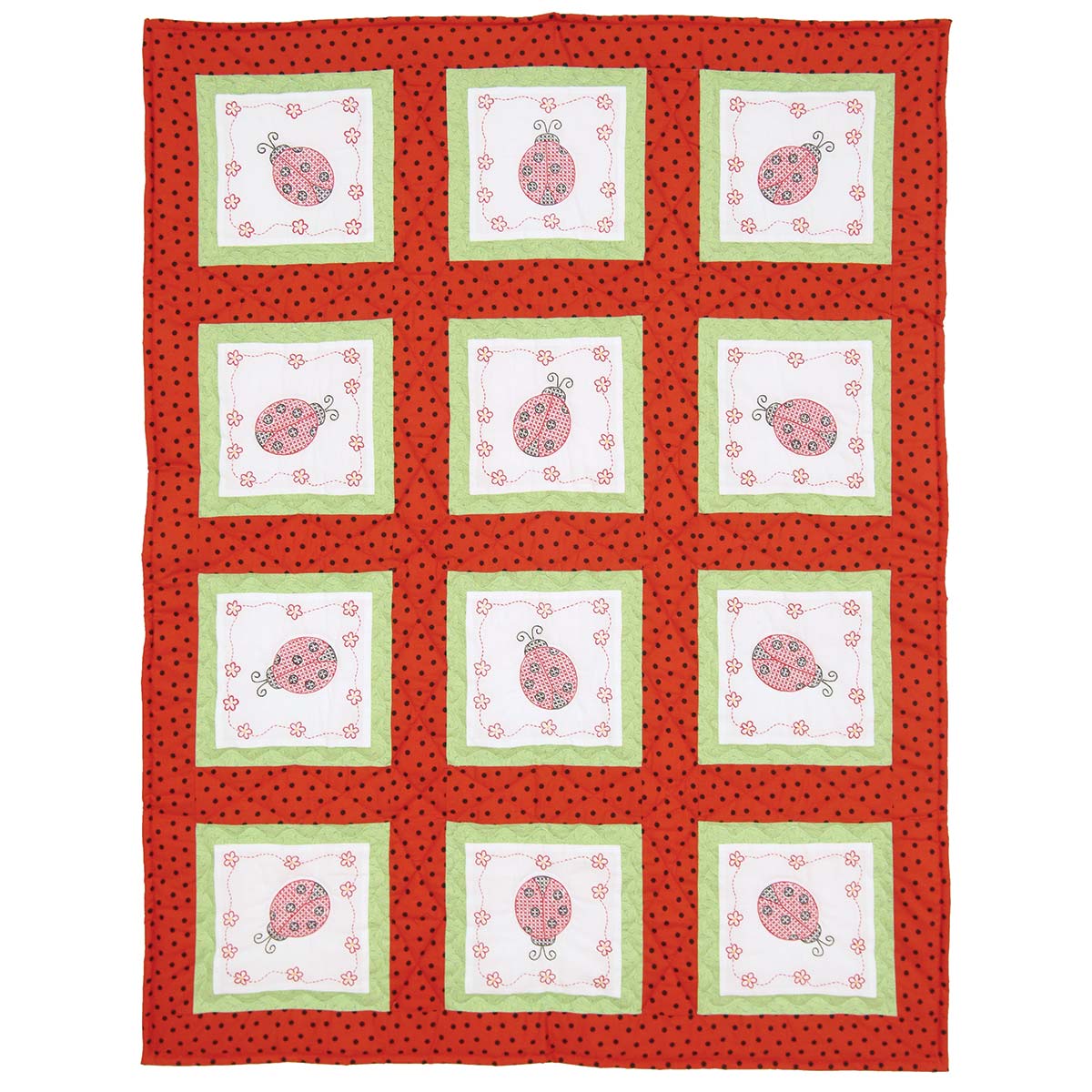 Ladybugs 9" Theme Quilt Blocks - Jack Dempsey Needle Art
