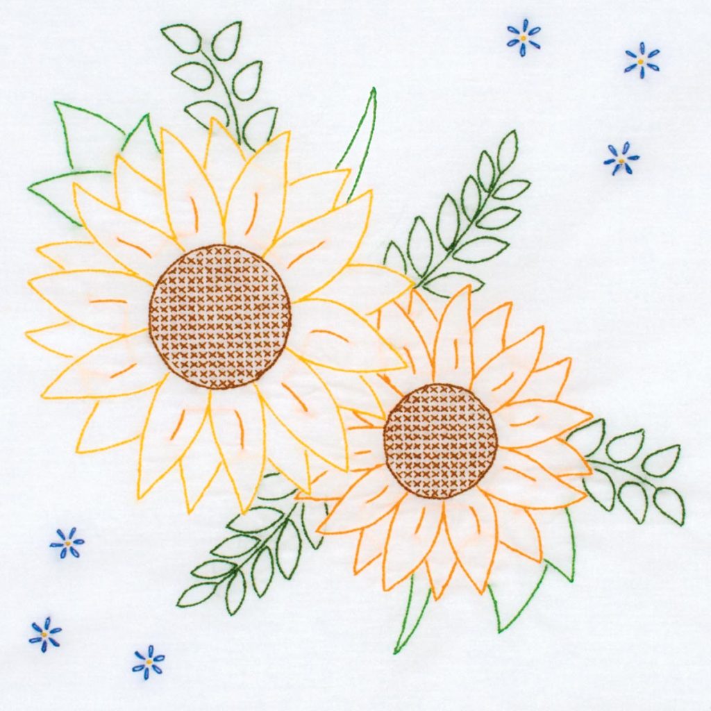 Golden Sunflowers 18″ Quilt Blocks - Jack Dempsey Needle Art