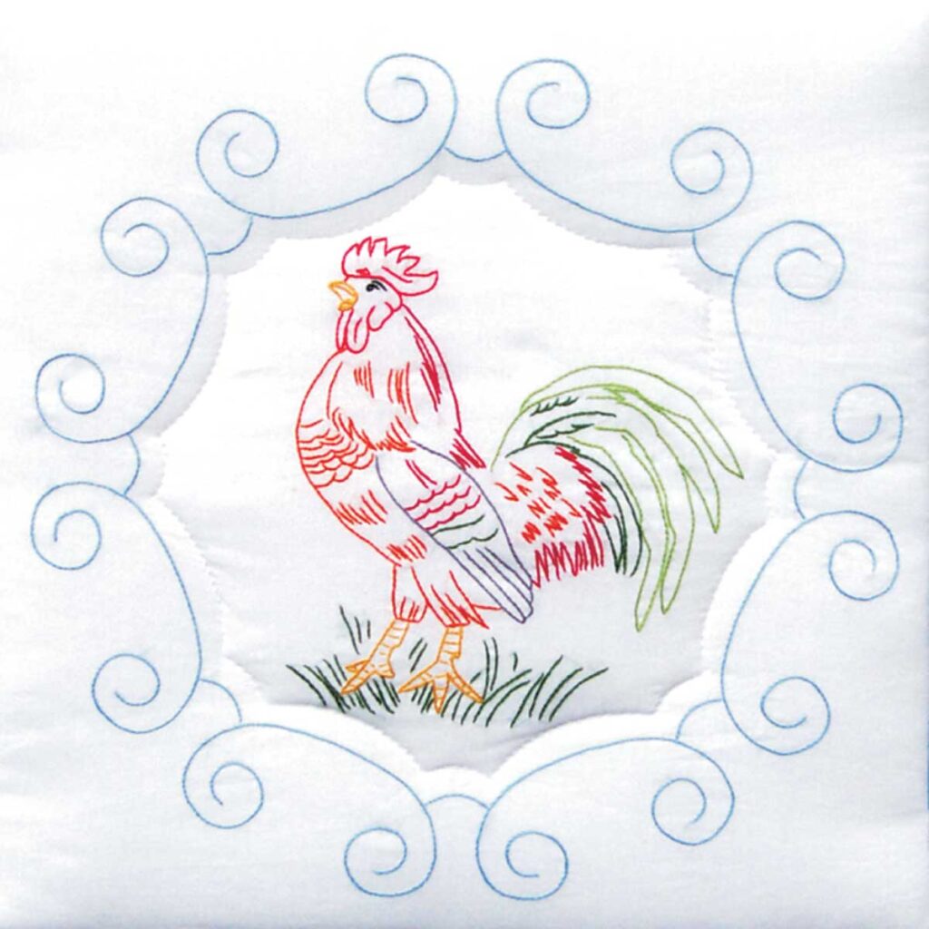 Rooster 18″ Quilt Blocks - Jack Dempsey Needle Art