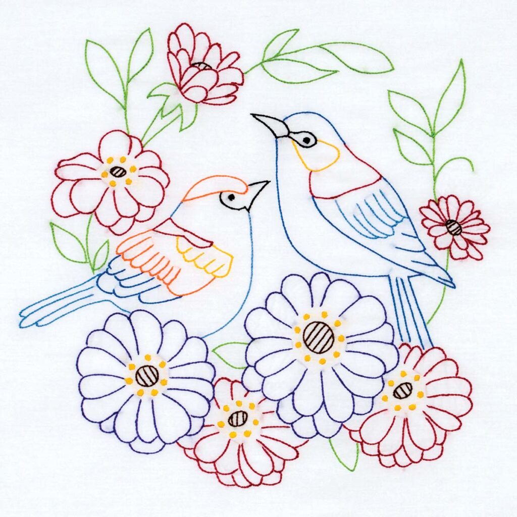 2 Birds 18″ Quilt Blocks - Jack Dempsey Needle Art