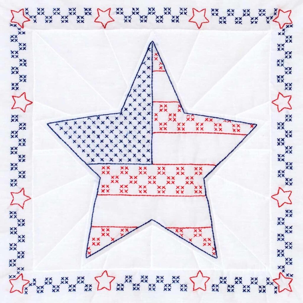 USA Star 18" Quilt Blocks - Jack Dempsey Needle Art