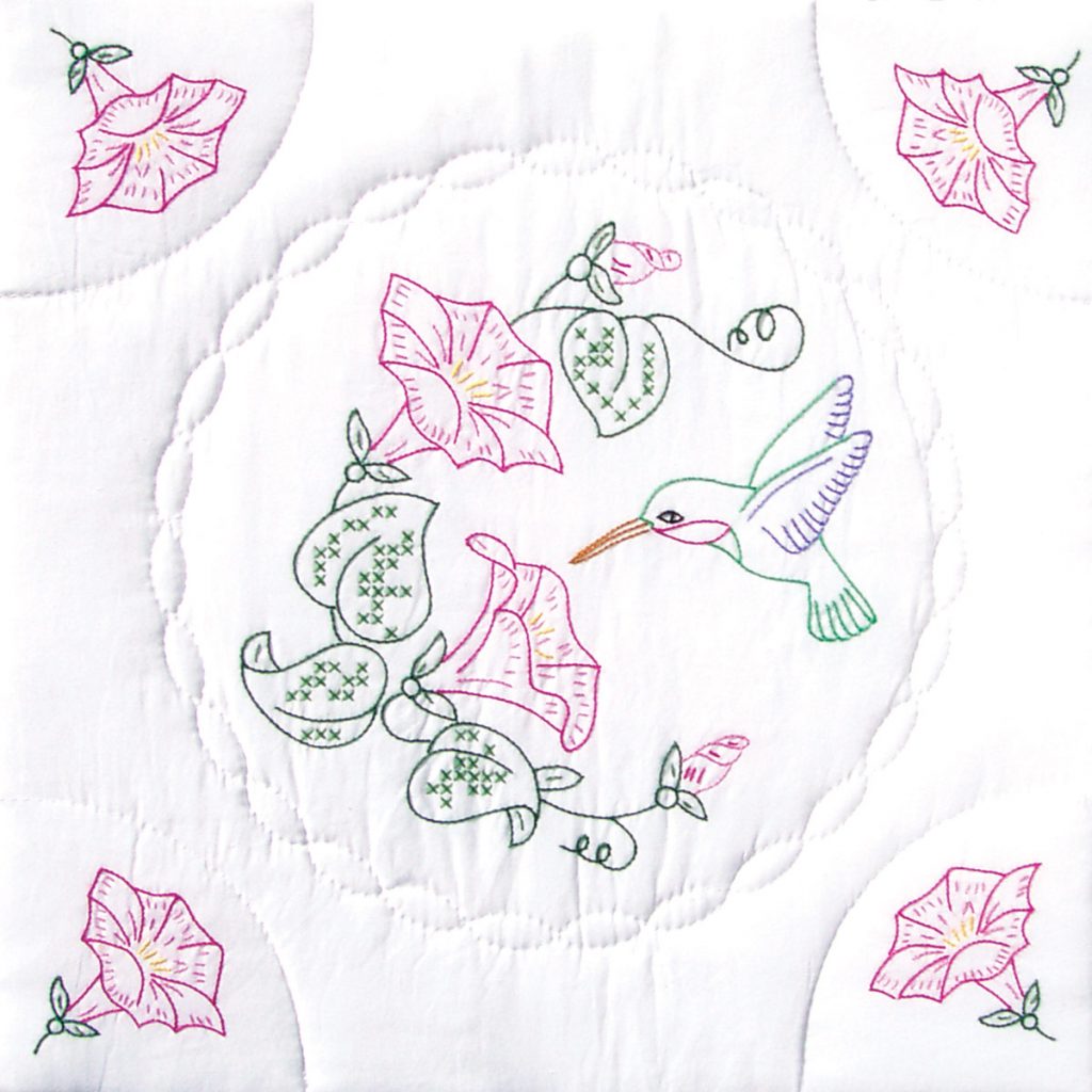 Interlocking Hummingbird 18" Quilt Blocks - Jack Dempsey Needle Art