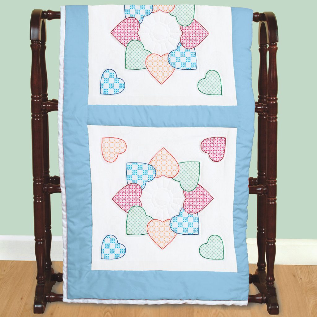 Patchwork Hearts 18" Quilt Blocks - Jack Dempsey Needle Art