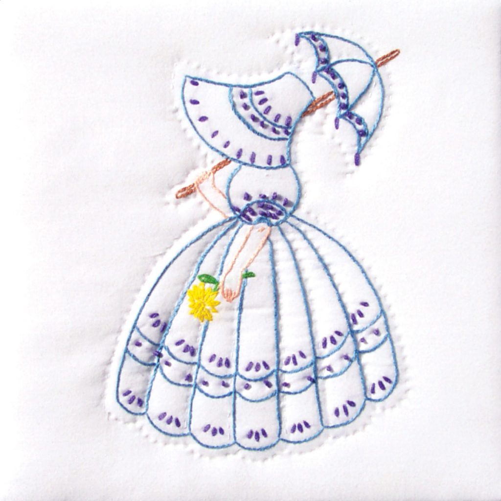 Parasol Lady 9" Quilt Blocks - Jack Dempsey Needle Art