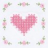 Chicken Scratch Heart 9" Quilt Blocks - Jack Dempsey Needle Art