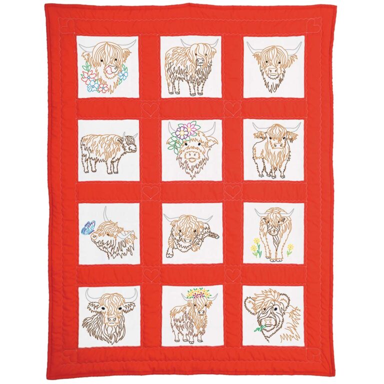 Highland Cows Theme Quilt Blocks - Jack Dempsey Needle Art